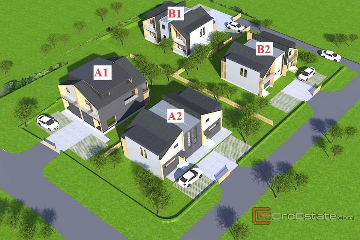 Croatia,Zagreb - New construction - semi-detached house with garden and ...